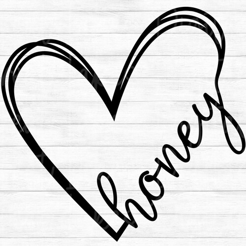 Honey Heart Instant Digital Download Svg Png Dxf and - Etsy