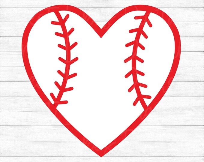 Baseball Heart Instant Digital Download Svg Png Dxf and - Etsy