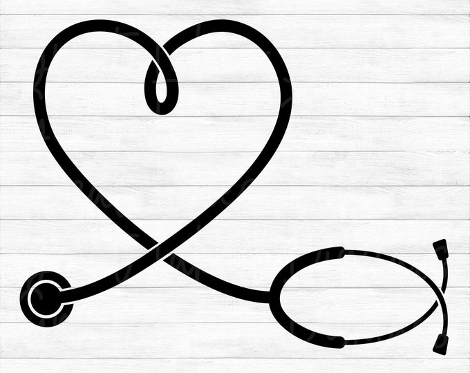 Stethoscope Heart Nursing Nurse Stethoscope Instant - Etsy