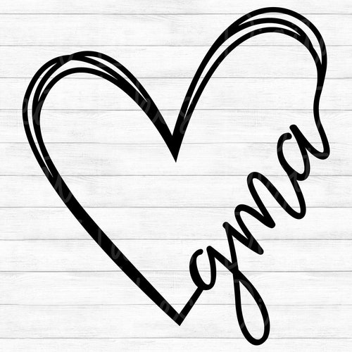 Gma Heart Instant Digital Download Svg Png Dxf and Eps | Etsy
