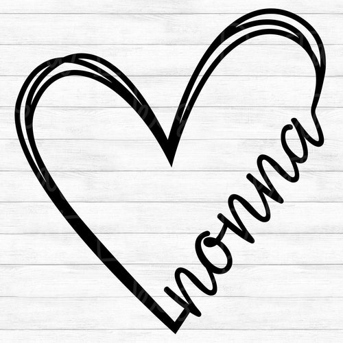 Nonna Heart Instant Digital Download Svg Png Dxf and - Etsy