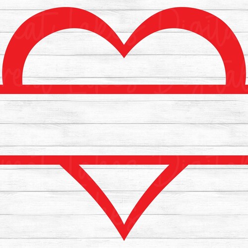 Heart Split Name Frame SVG Heart Monogram Frame SVG - Etsy