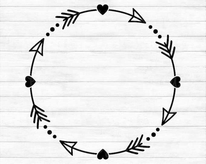 Arrow Wreath Instant Digital Download Svg, Png, Dxf, and Eps Files ...