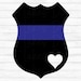 Police Badge - Thin Blue Line, Heart - Instant Digital Download - Svg ...