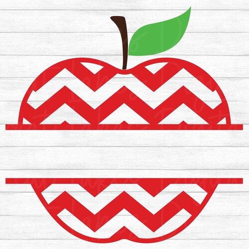Chevron Apple Monogram Back to School Teacher Instant - Etsy
