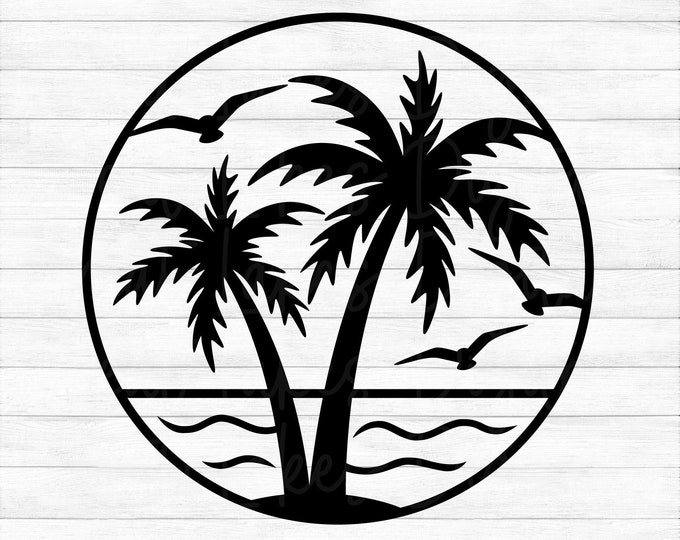 Palm Trees - Instant Digital Download - Svg, Png, Dxf, and Eps Files ...