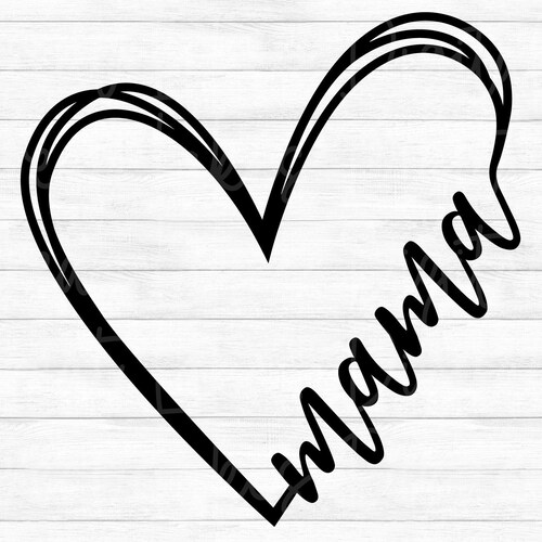 Mom Heart Instant Digital Download Svg Png Dxf and Eps - Etsy