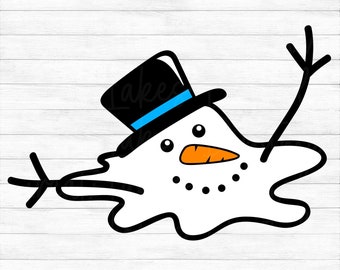 Melted Snowman Clipart Black And White
