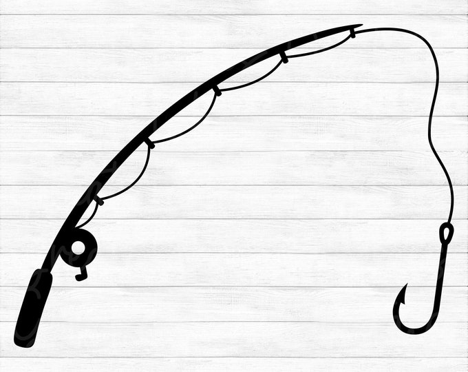 Fishing Pole Instant Digital Download Svg, Png, Dxf, and Eps Files ...
