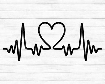 Heartbeat Nurse Doctor Lifeline EKG Instant Digital | Etsy