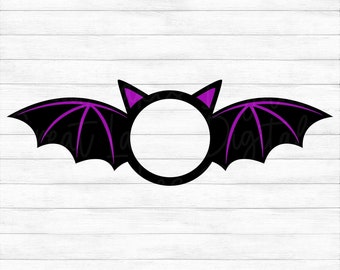 Bat Circle Svg - Etsy