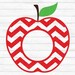 Chevron Apple Monogram - Back to School, Apple Cut File - Instant ...