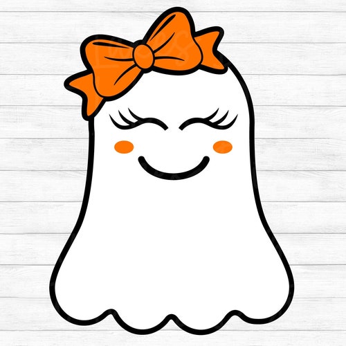 Cute Ghost Svg Halloween Cut Files Little Ghosts With Bow - Etsy