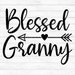 Blessed Granny - Instant Digital Download - Svg, Png, Dxf, and Eps ...