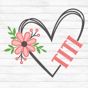 Titi Flower Heart - Instant Digital Download - Svg, Png, Dxf, and Eps ...