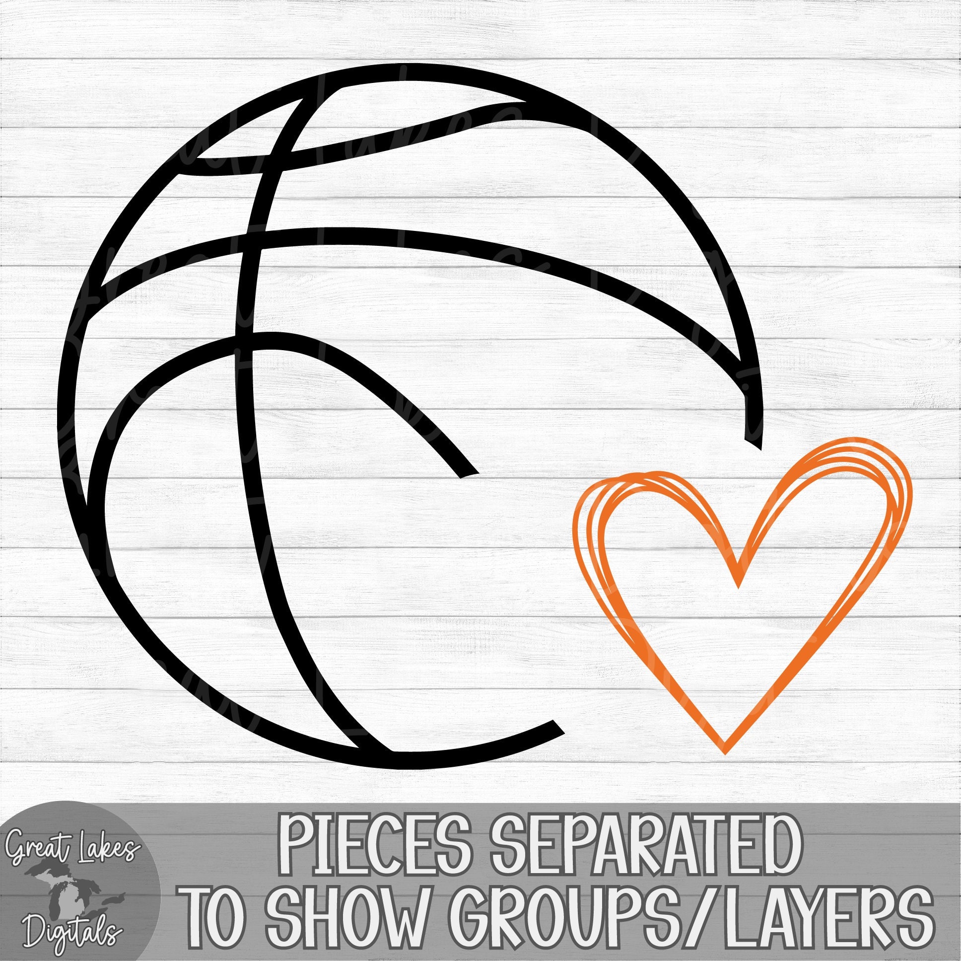 Basketball With Heart Instant Digital Download Svg Png - Etsy Canada