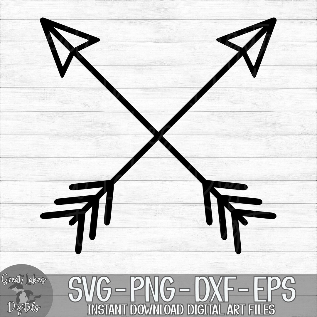 Crossed Arrows - Instant Digital Download - Svg, Png, Dxf, and Eps ...