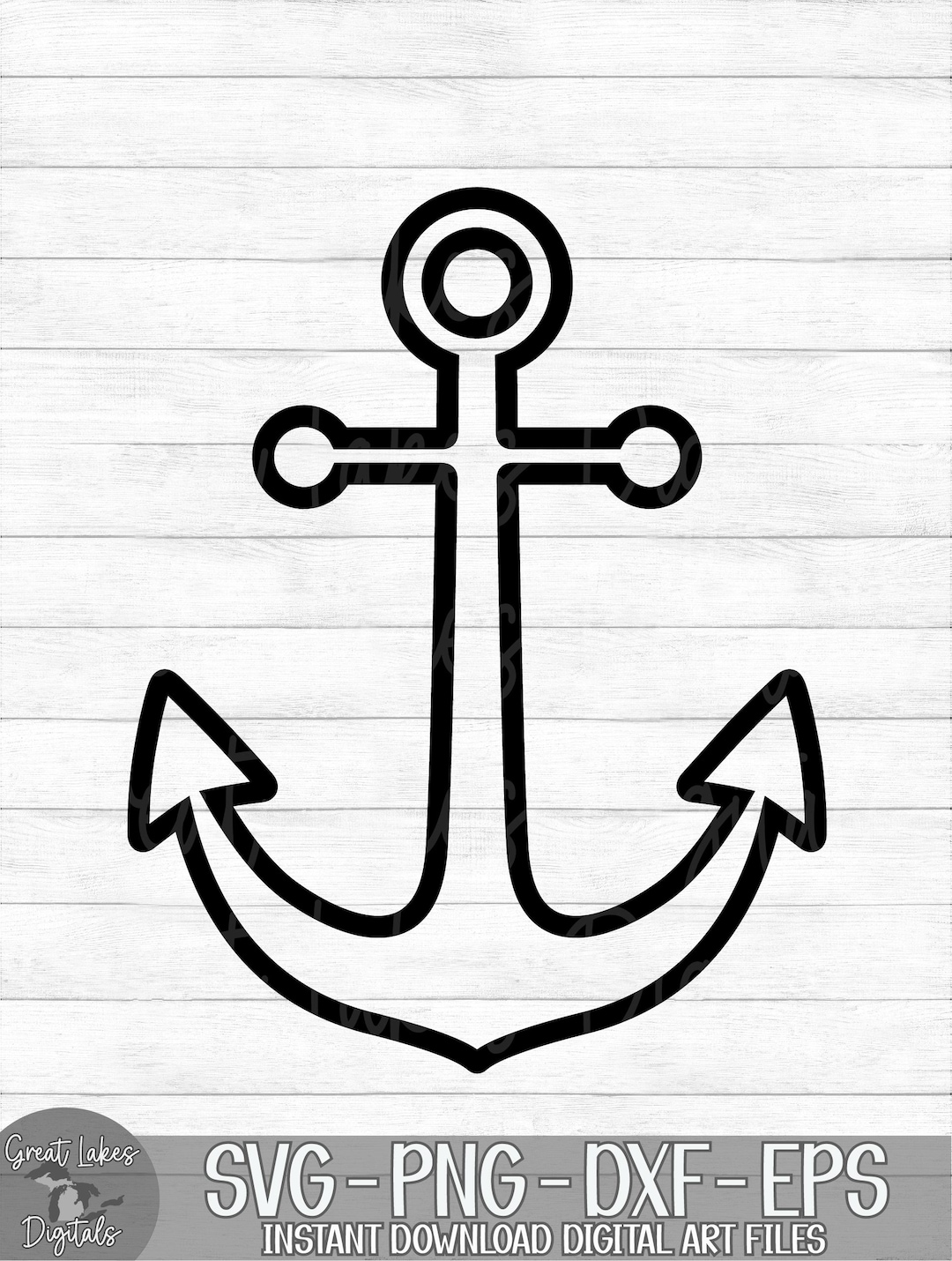 Anchor - Instant Digital Download - Svg, Png, Dxf, and Eps Files ...