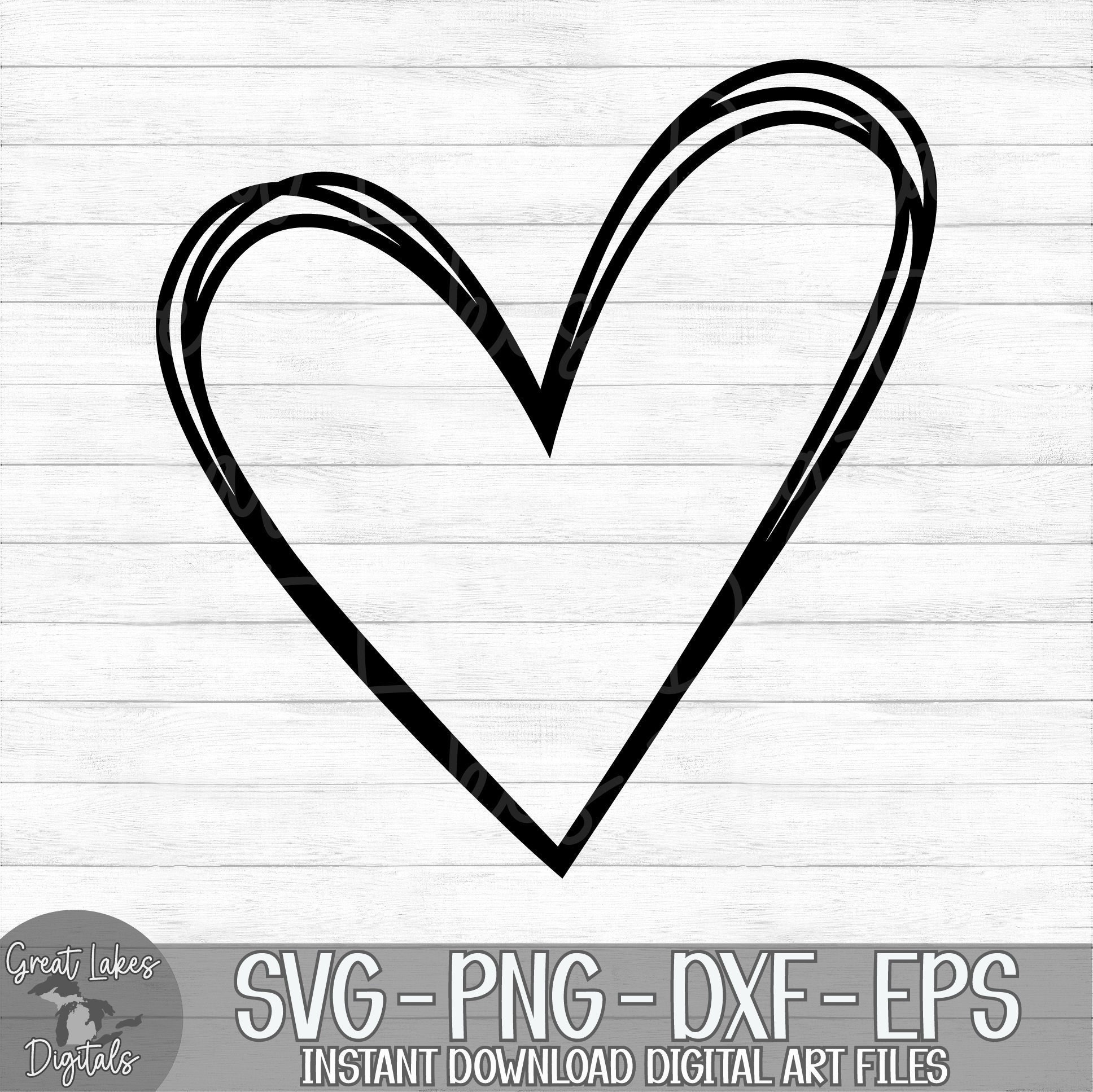 Hand Drawn Heart Doodle Heart Scribble Heart Instant - Etsy