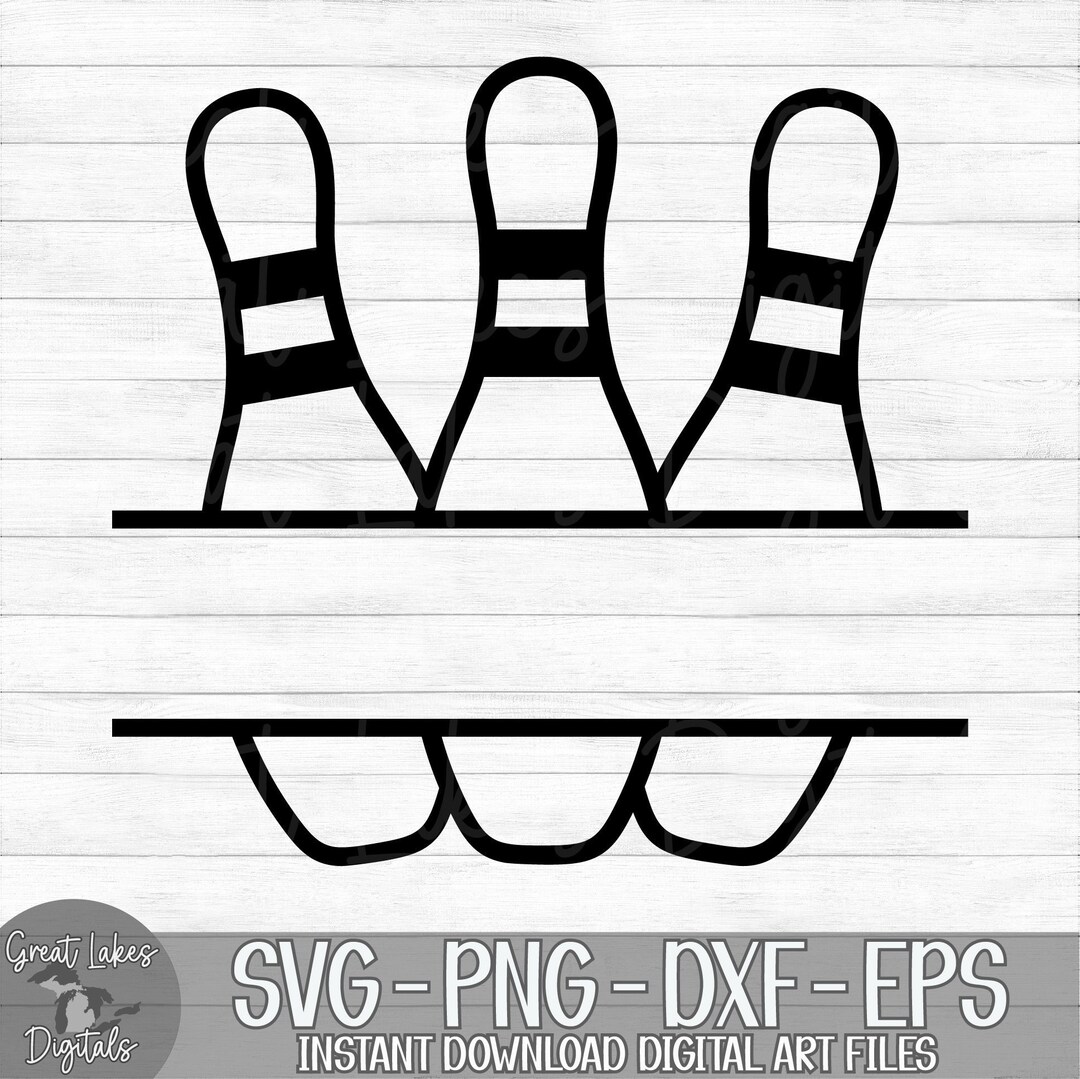 Bowling Split Monogram Instant Digital Download Svg, Png, Dxf, and Eps ...