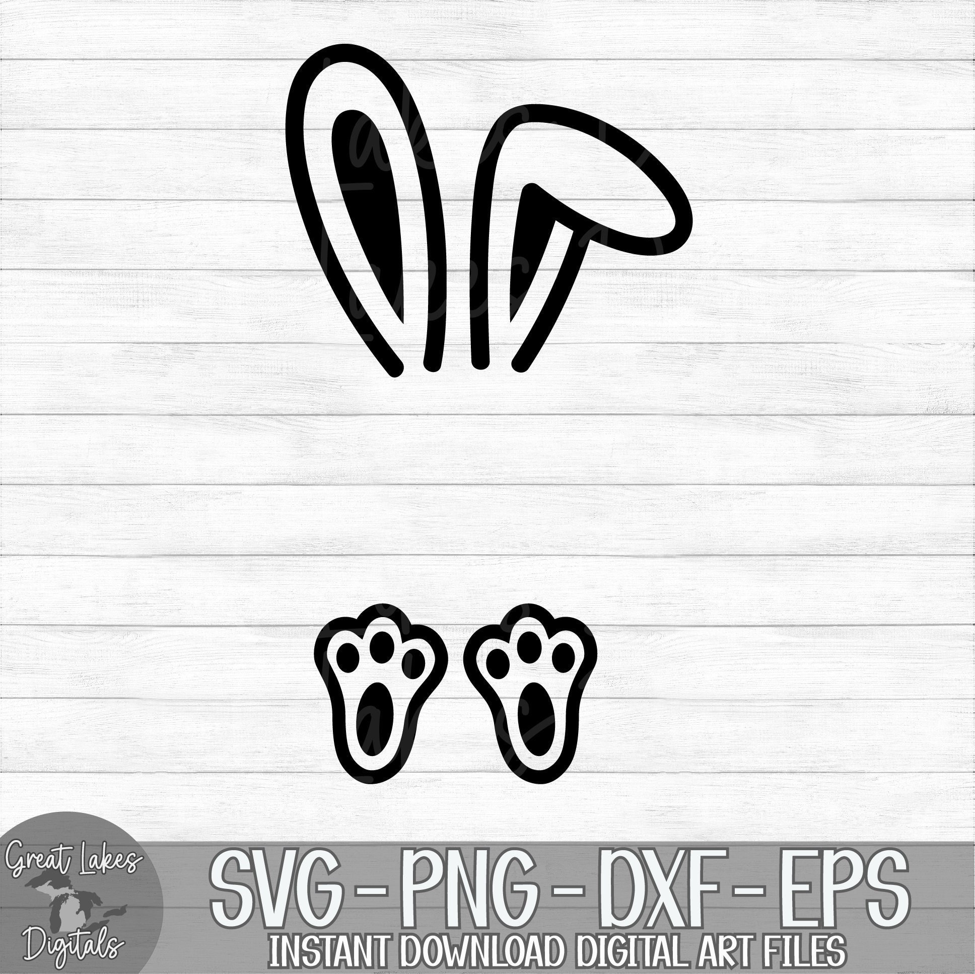Bunny Feet & Ears - Instant Digital Download - Svg, Png, Dxf, and Eps ...
