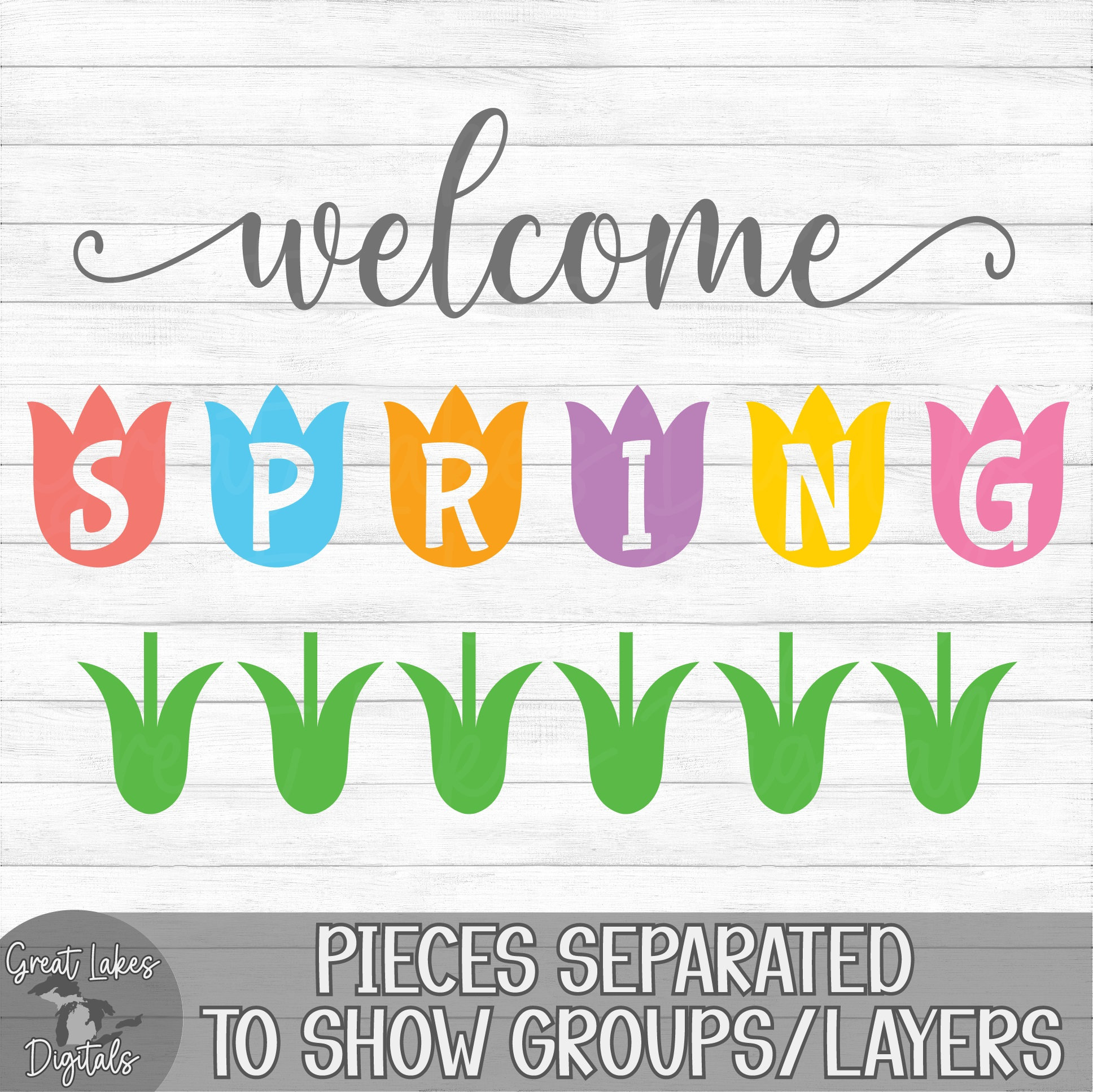 Welcome Spring - Instant Digital Download - Svg, Png, Dxf, and Eps ...