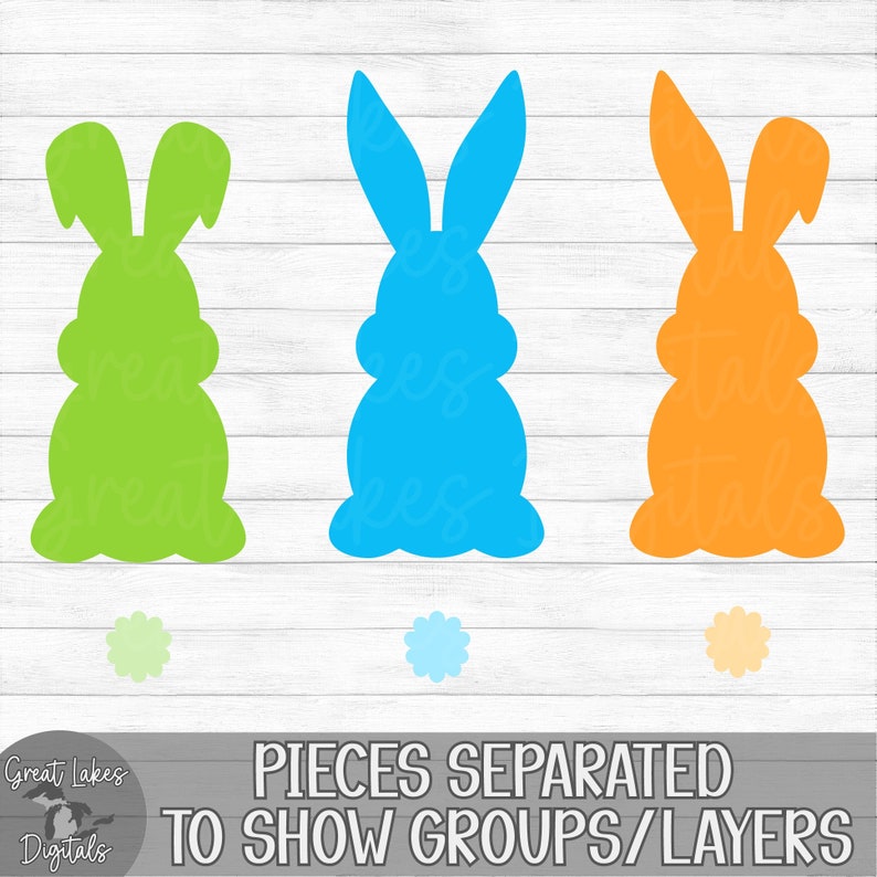 Easter Bunnies Instant Digital Download Svg Png Dxf and - Etsy
