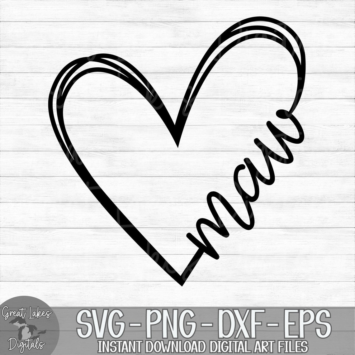 Maw Heart Instant Digital Download Svg Png Dxf and Eps | Etsy