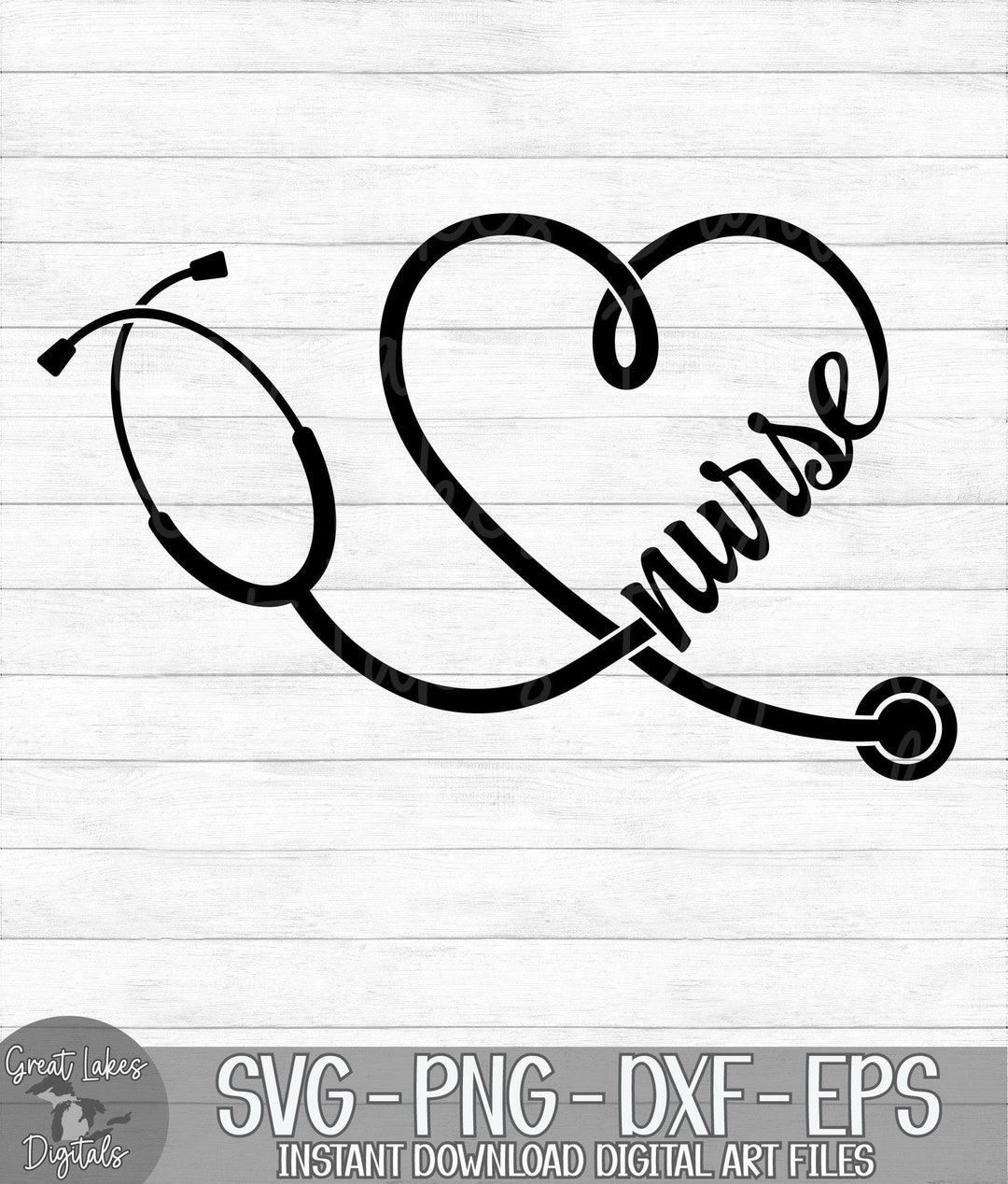 Stethoscope Heart - Nurse, Nursing, Stethoscope - Instant Digital ...