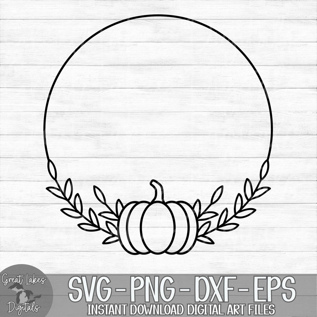 Fall Wreath, Decorative, Border, Pumpkin, Monogram - Instant Digital ...
