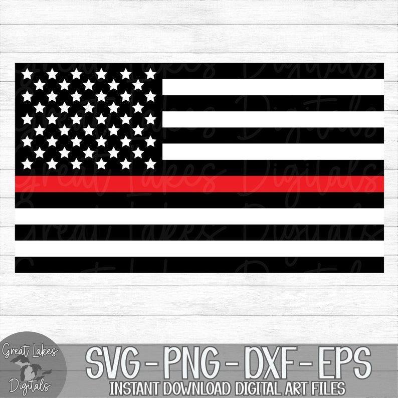 Firefighter Flag Thin Red Line Instant Digital Download - Etsy