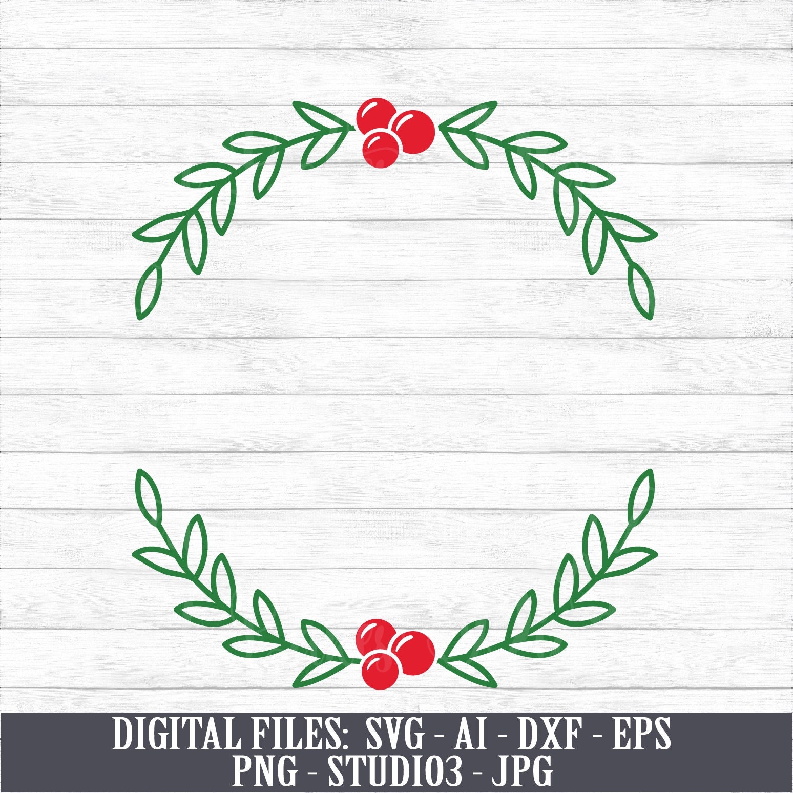 Christmas Wreath Instant Digital Download svg ai dxf | Etsy