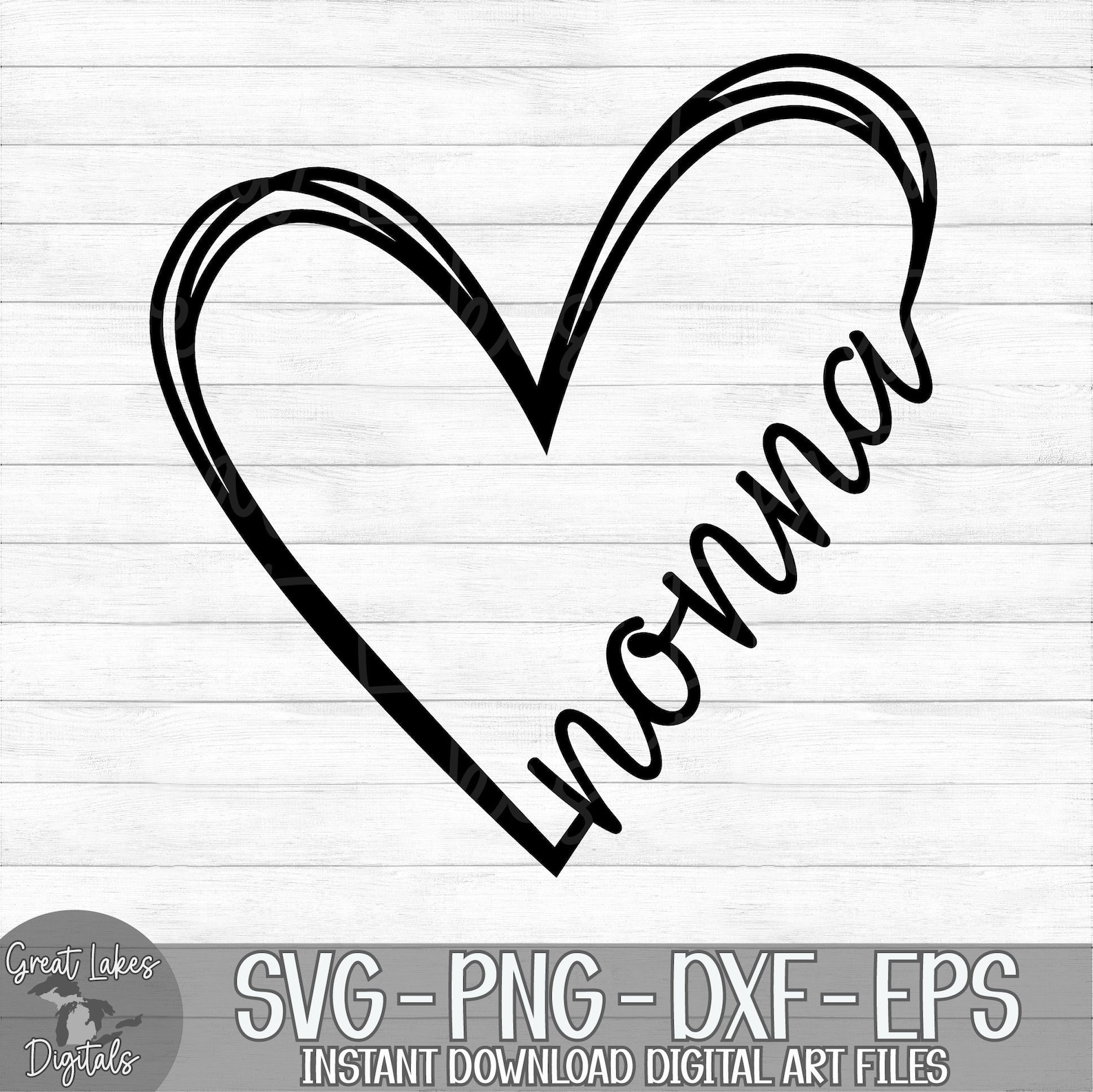 Nonna Heart Instant Digital Download Svg Png Dxf and - Etsy