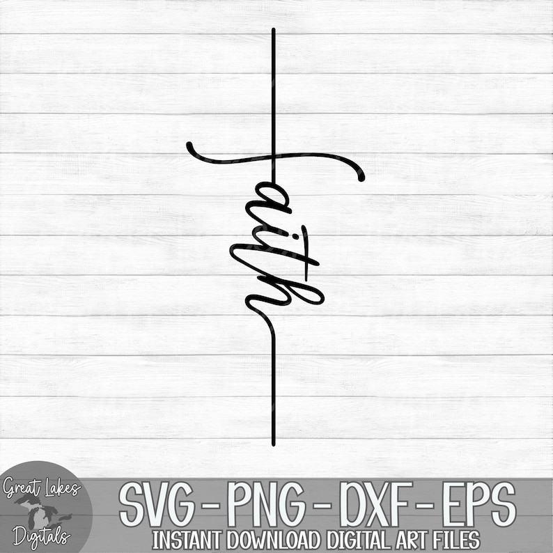 Faith Cross Instant Digital Download Svg Png Dxf and - Etsy