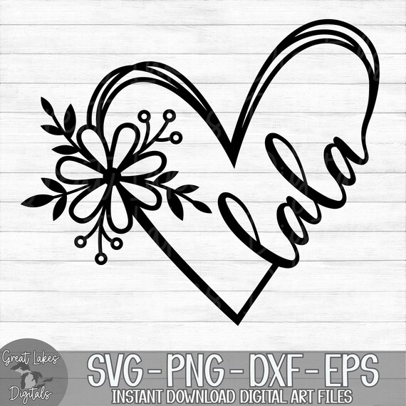 Lala Flower Heart Instant Digital Download Svg Png Dxf - Etsy