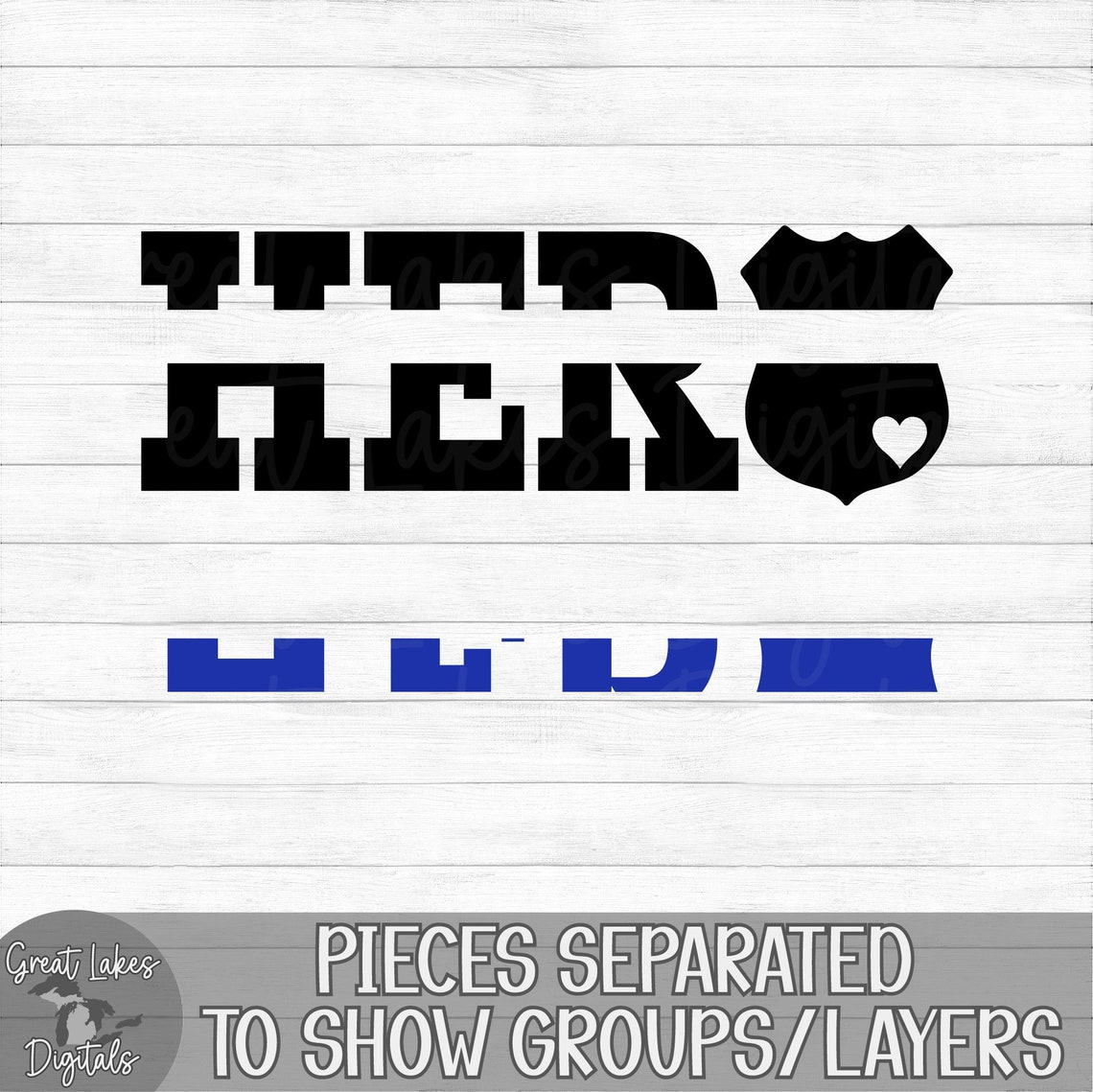 Hero - Police, Thin Blue Line, Heart - Instant Digital Download - Svg ...