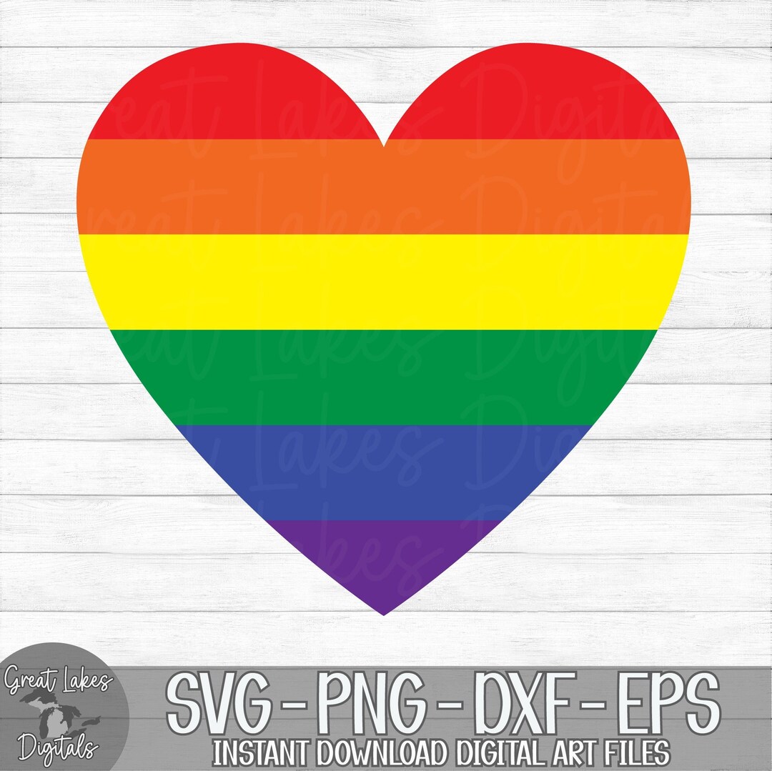 Rainbow Heart Instant Digital Download Svg, Png, Dxf, and Eps Files ...