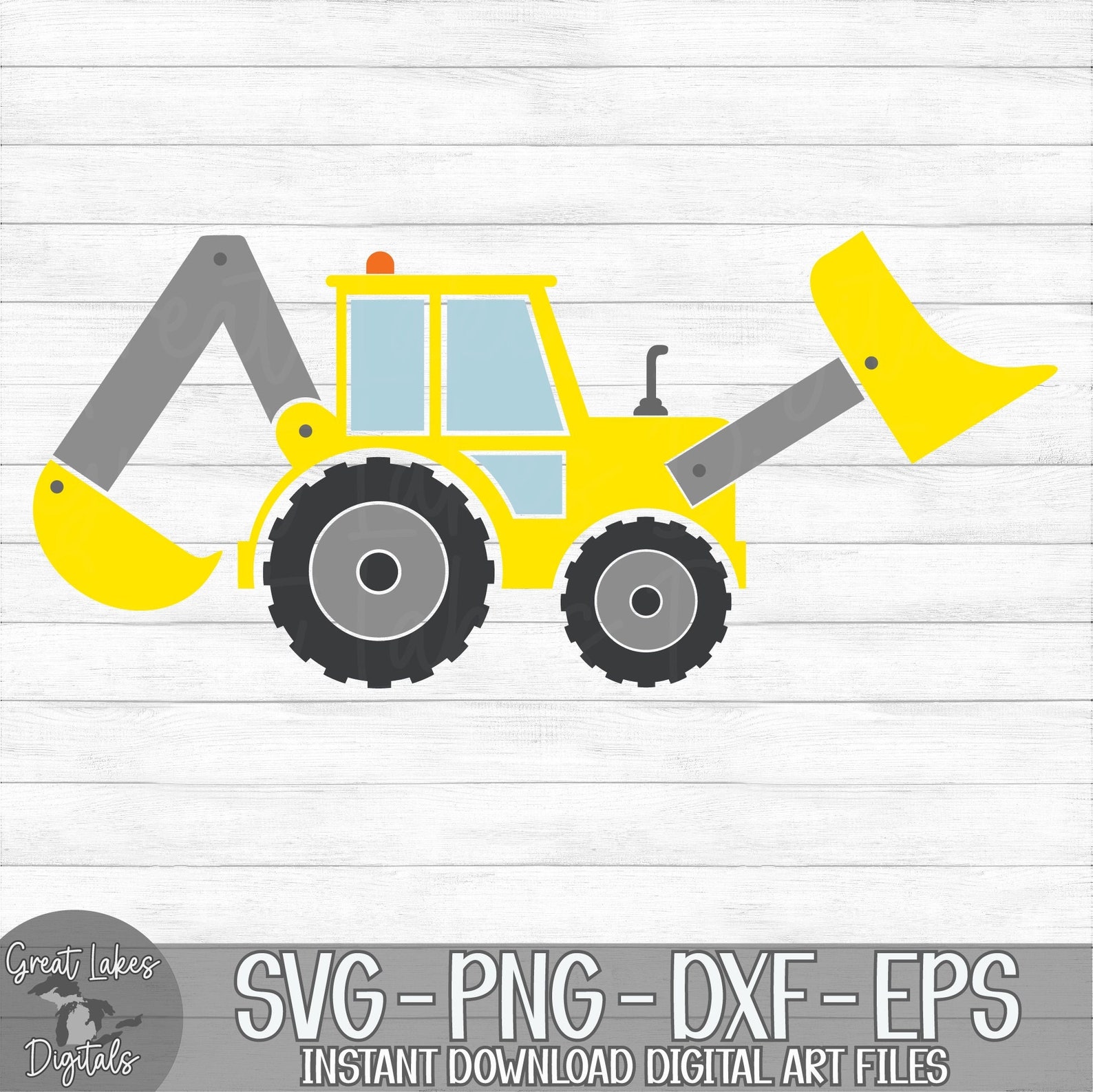 Backhoe Loader Instant Digital Download Svg Png Dxf and - Etsy