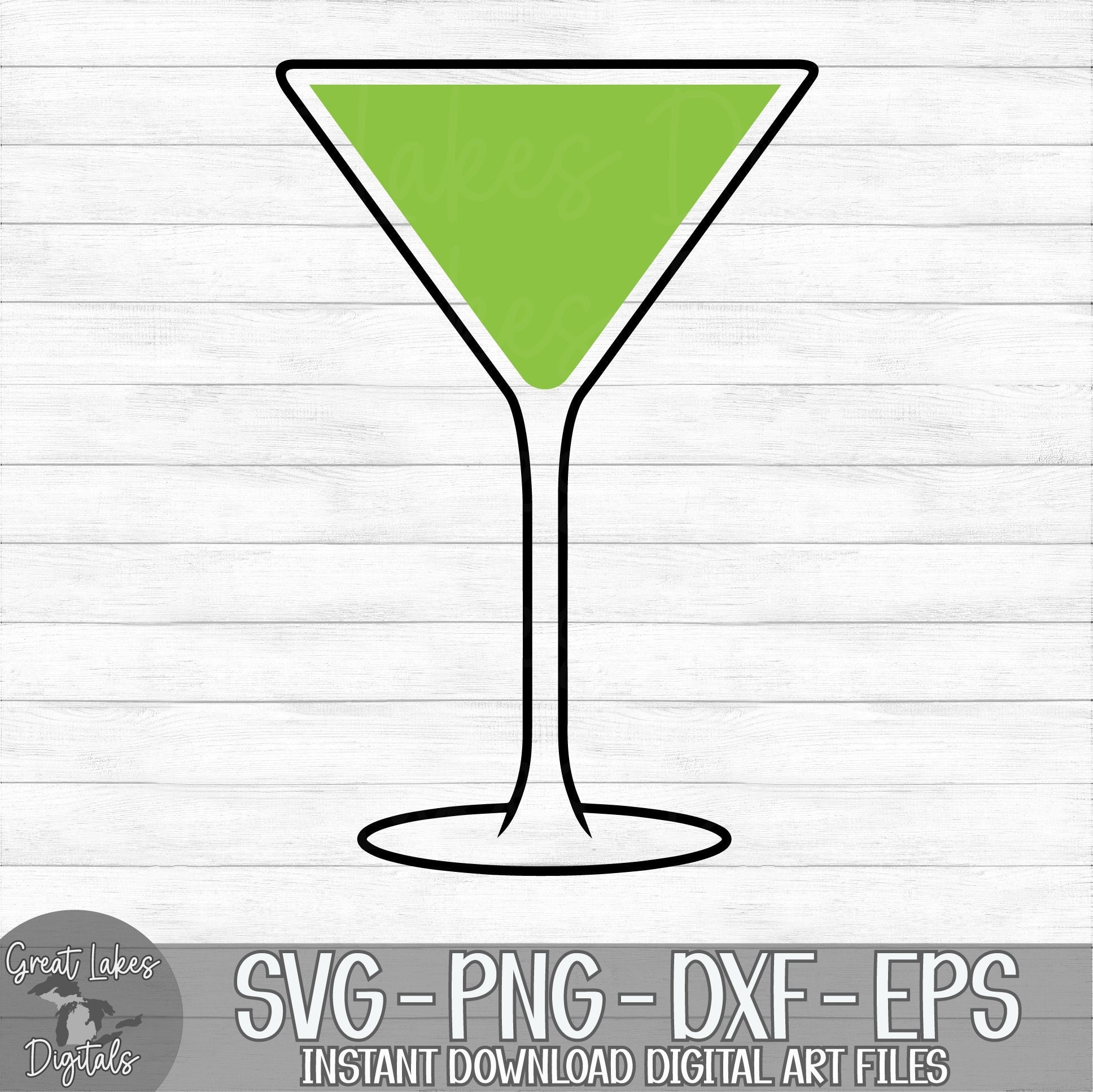 Martini Glass - Instant Digital Download - Svg, Png, Dxf, and Eps Files ...