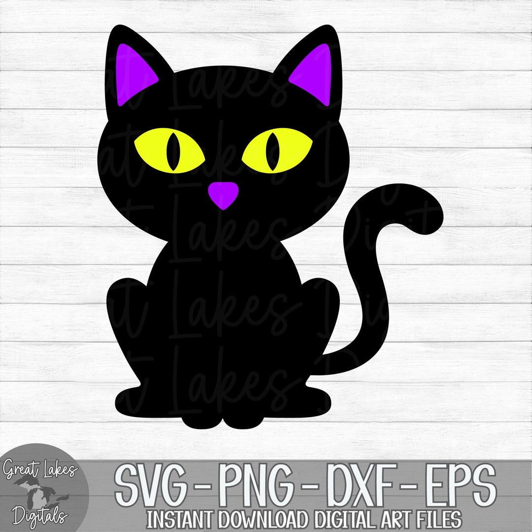 Halloween Cat - Instant Digital Download - Svg, Png, Dxf, and Eps Files ...