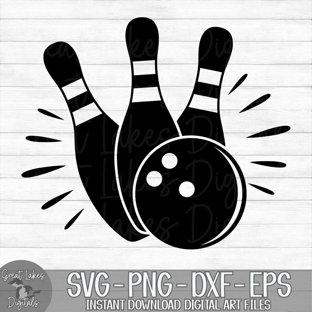 Bowling Ball & Pins Instant Digital Download Svg, Png, Dxf, and Eps ...