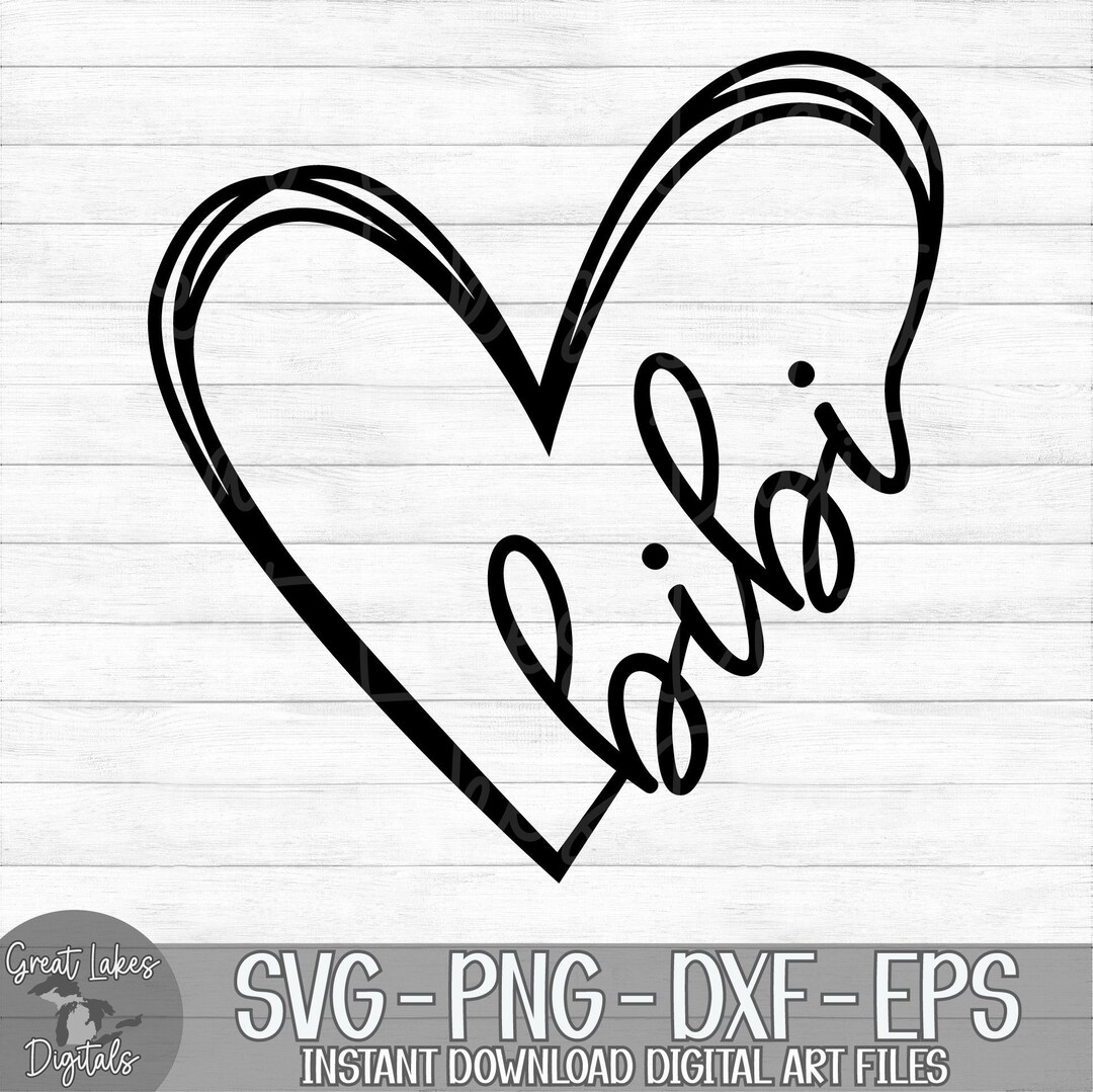 Bibi Heart - Instant Digital Download - Svg, Png, Dxf, and Eps Files ...