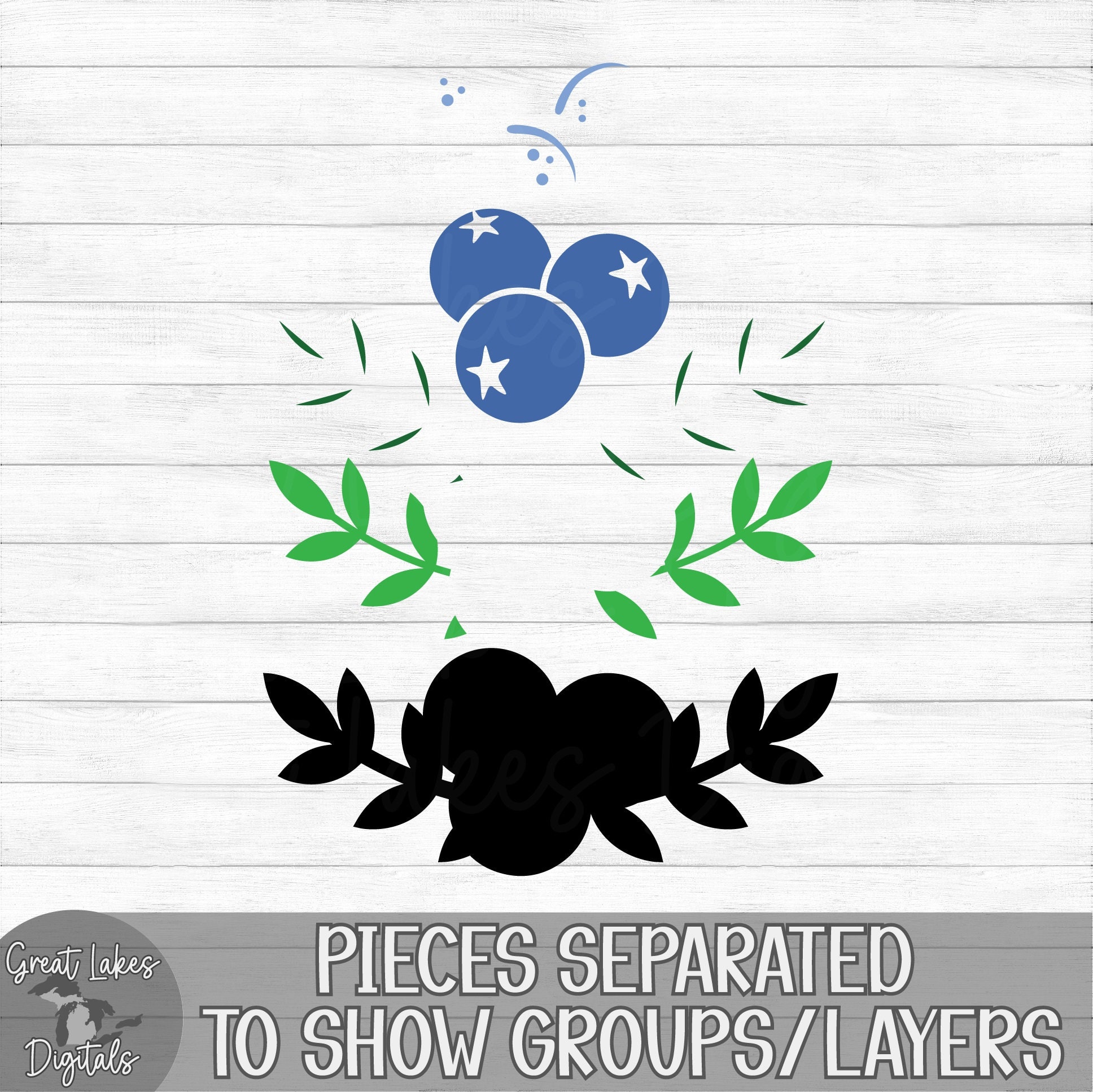 Blueberries - Instant Digital Download - Svg, Png, Dxf, and Eps Files ...