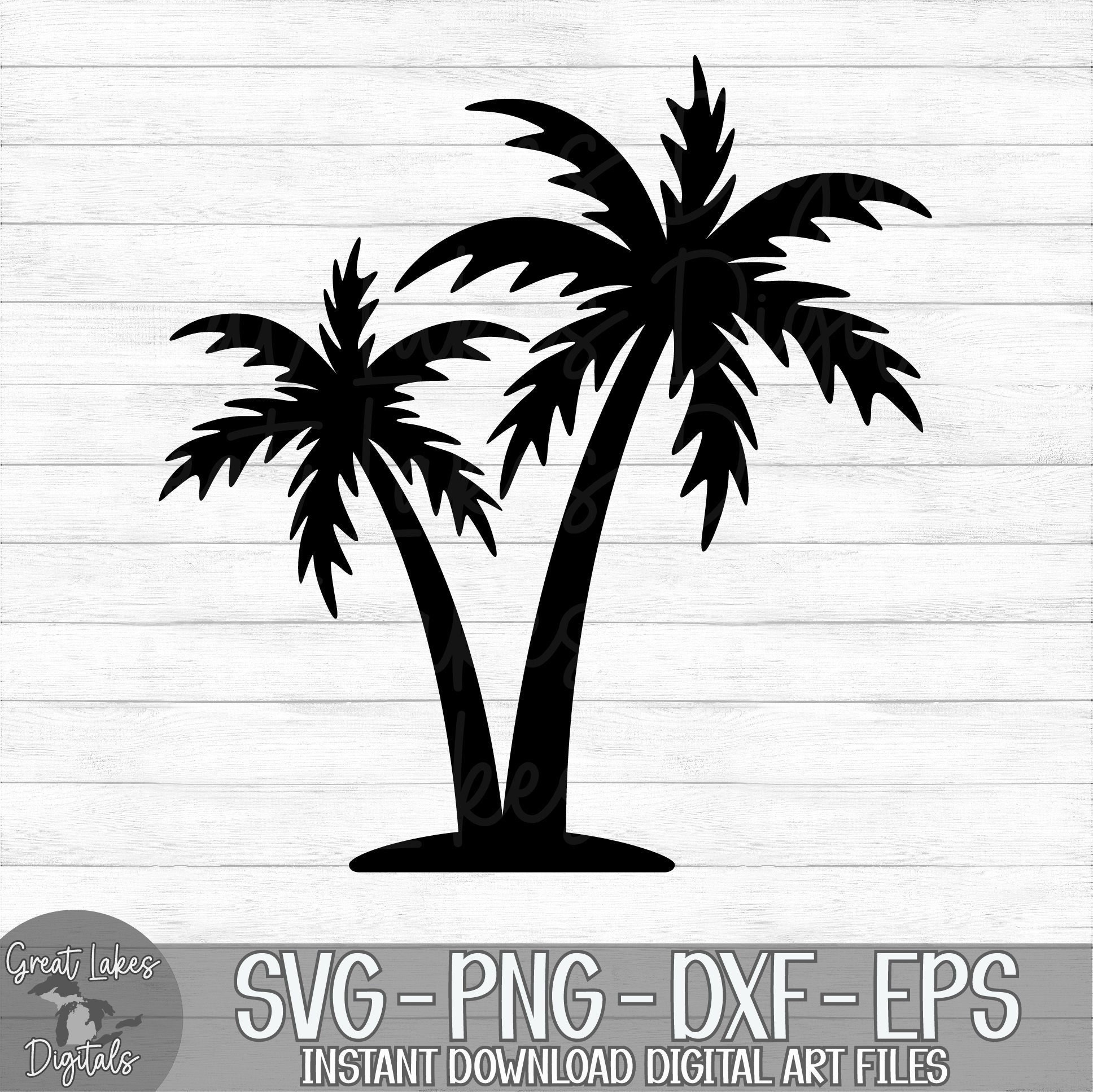 Palm Trees Instant Digital Download Svg Png Dxf and Eps - Etsy UK
