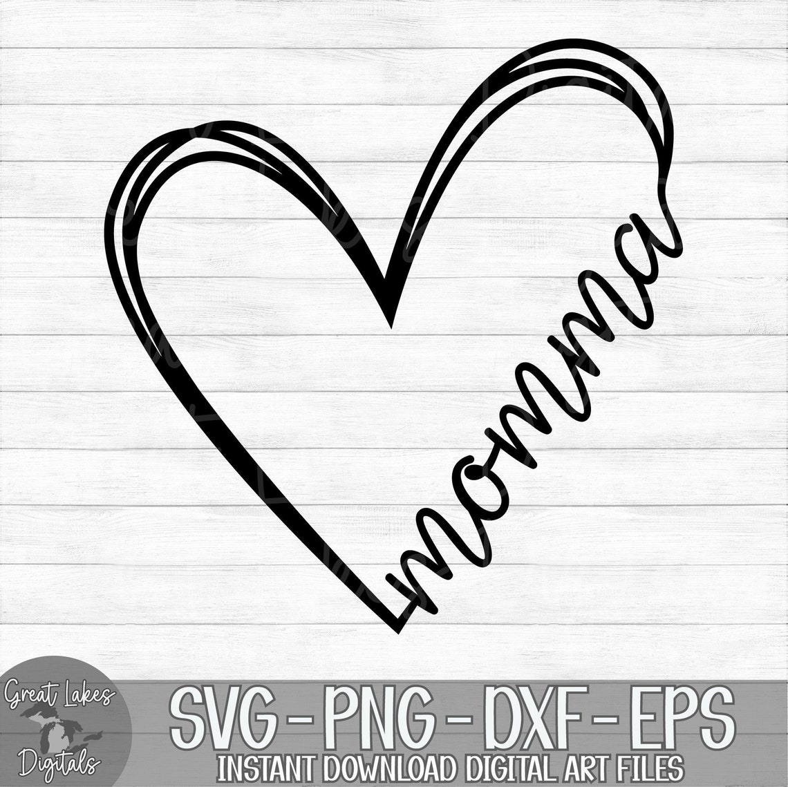 Momma Heart Instant Digital Download Svg Png Dxf and - Etsy