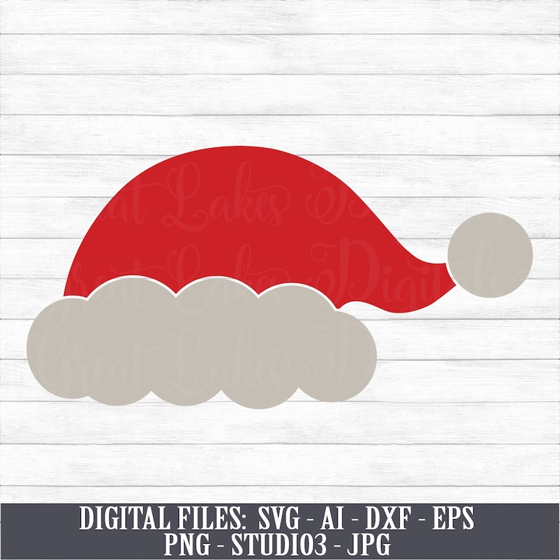 Santa Hat Instant Digital Download Svg Ai Dxf Eps Png | Etsy