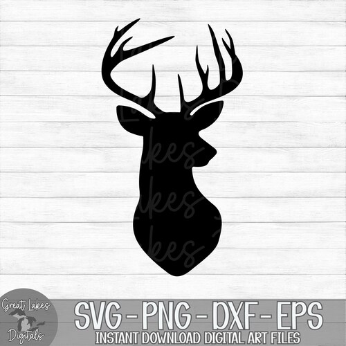 Deer Head Buck Instant Digital Download Svg Png Dxf - Etsy