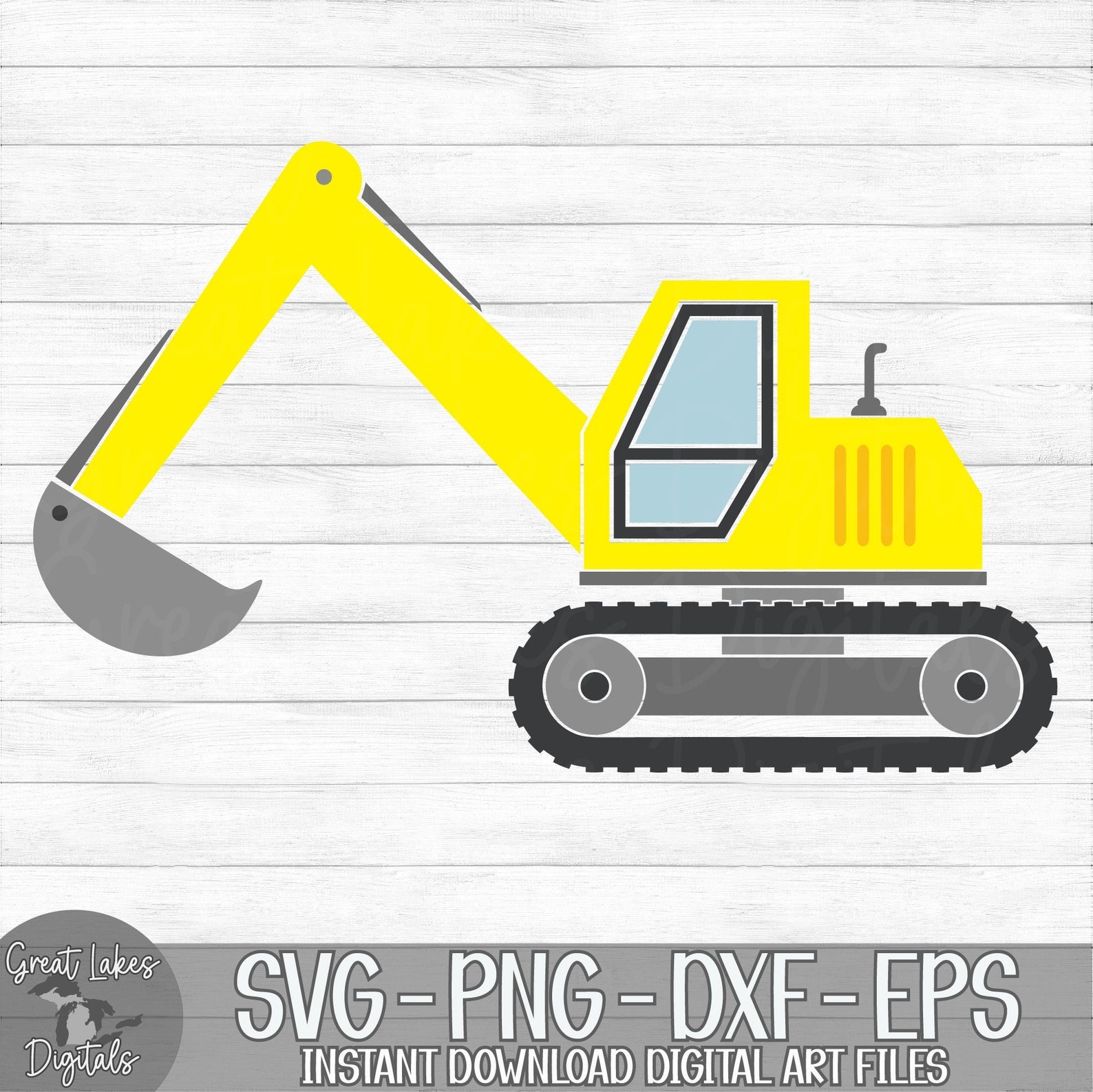 Excavator Instant Digital Download Svg Png Dxf and Eps - Etsy
