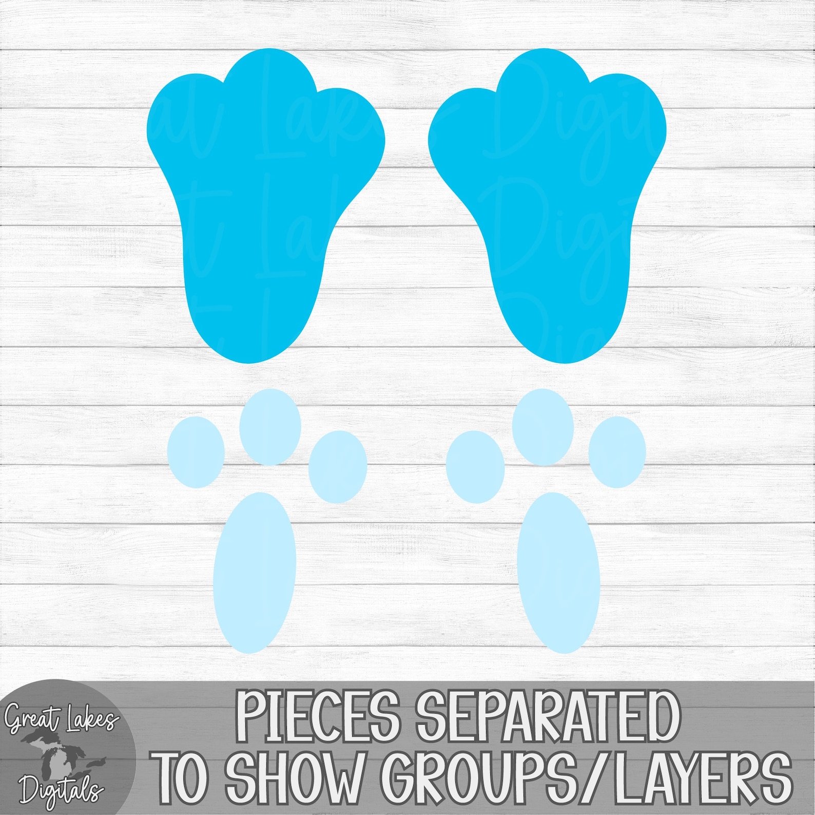Bunny Feet - Instant Digital Download - Svg, Png, Dxf, and Eps Files ...