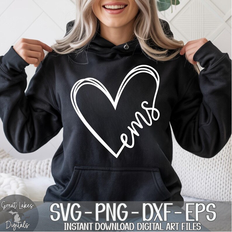 EMS Heart - Instant Digital Download - Svg, Png, Dxf, and Eps Files ...
